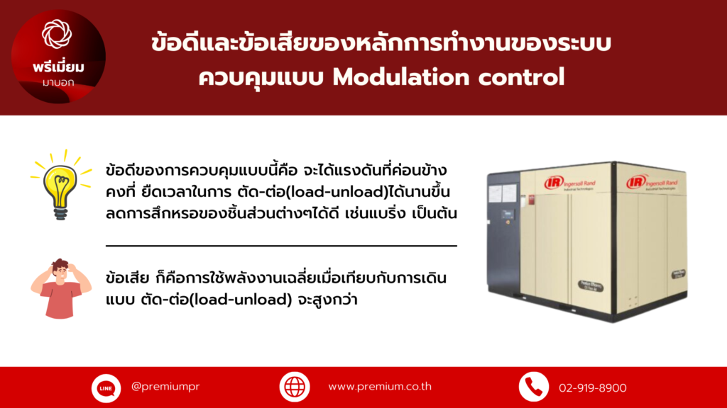 ระบบควบคุมการทำงานของเครื่องอัดอากาศแบบ Modulation control