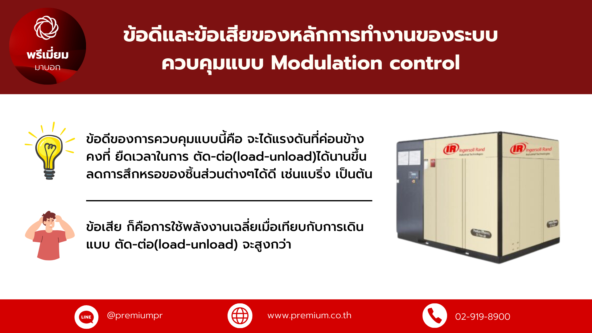 ระบบควบคุมการทำงานของเครื่องอัดอากาศแบบ Modulation control
